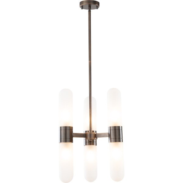 LI | Hepburn 6 Light 3 Arm Pendant Antique Brass