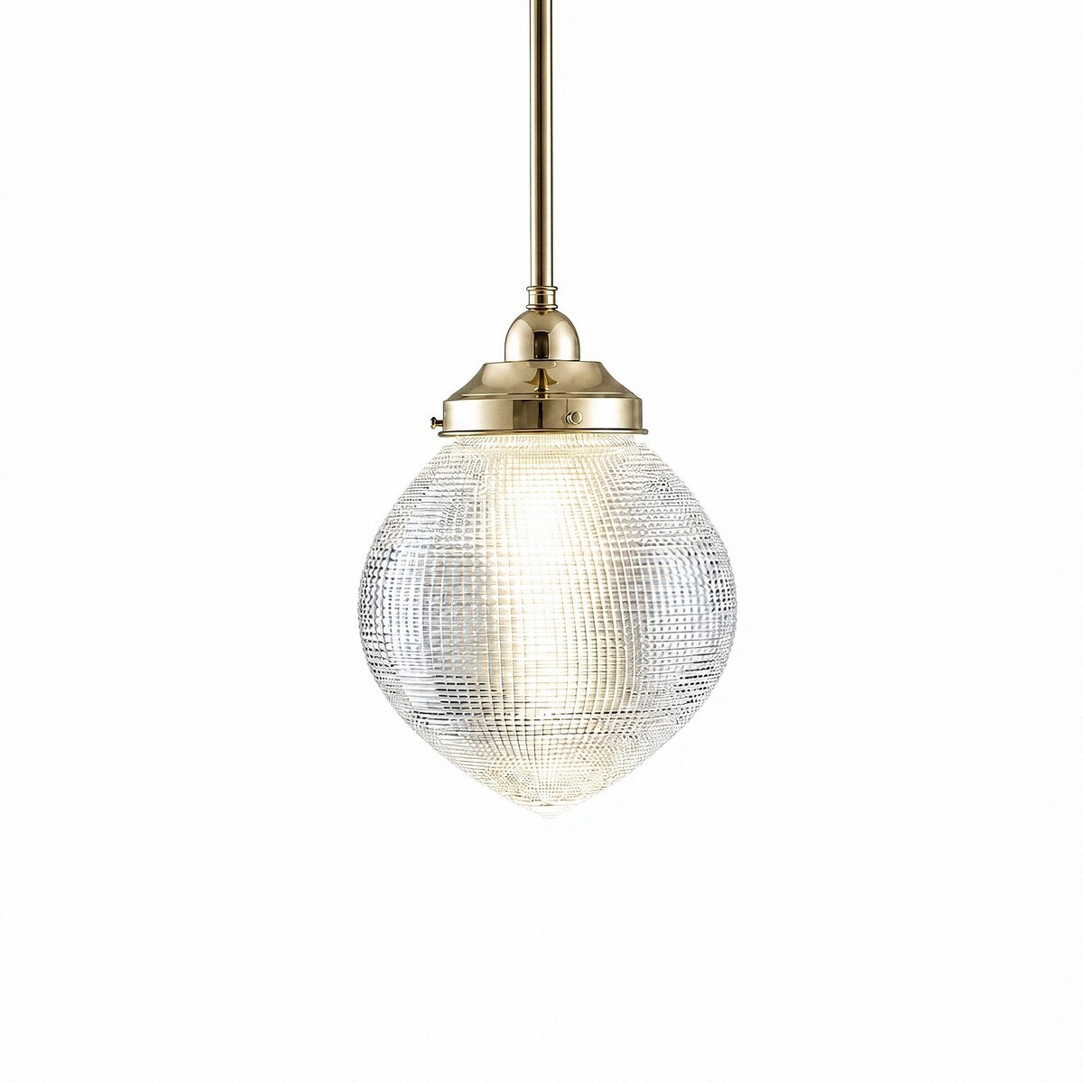 LI | Teardrop Hallophane 8" With 1/2" x 1/2m Rod Set Polished Brass