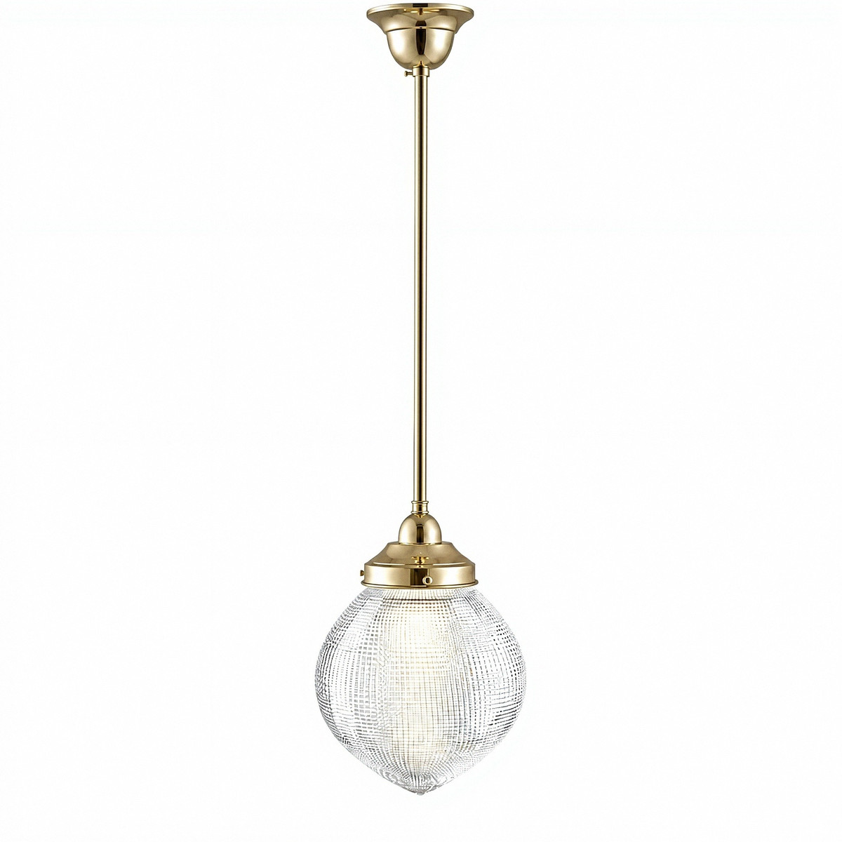 LI | Teardrop Hallophane 8" With 1/2" x 1/2m Rod Set Polished Brass